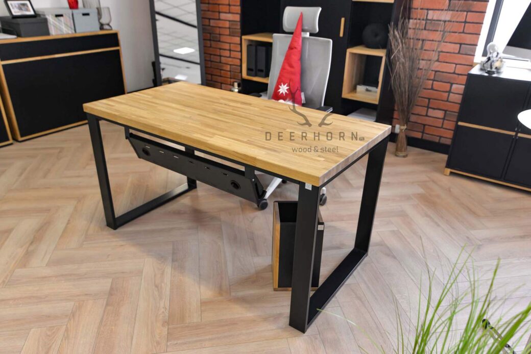 Pozioma listwa podblatowa na kable do biurka loft premium
