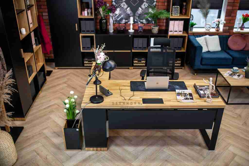 Nowoczesne biurko narożne loft industrialne z osłoną 😍